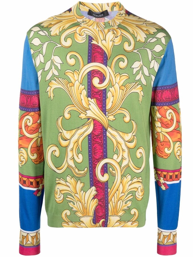 Versace Medusa Renaissance print silk jumper - ShopStyle Sweaters
