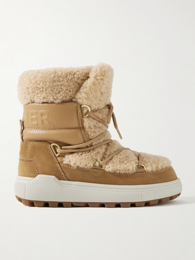 Bogner Chamonix Shearling, Textured-leather And Suede Snow Boots ...