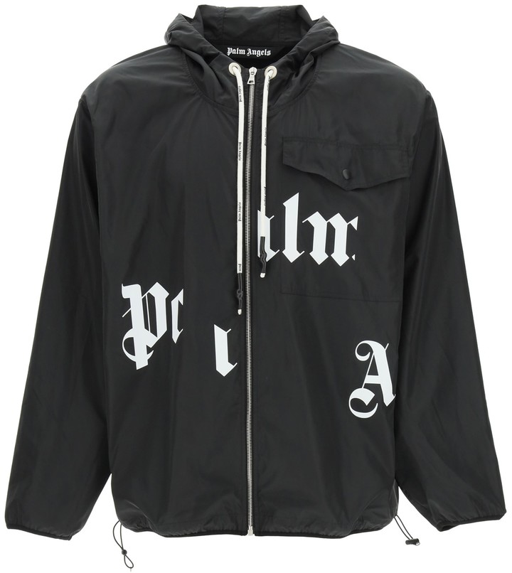 Palm Angels Windbreaker Jacket With Logo - ShopStyle Outerwear