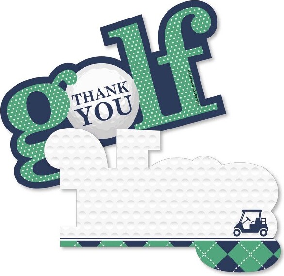 Big Dot of Happiness Par-Tee Time - Golf - Shaped Thank You Cards ...