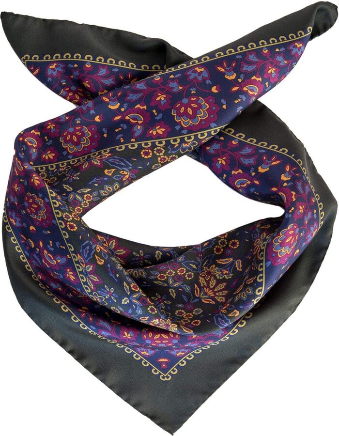 Elizabetta Men's Green / Pink / Purple Asti - Forest Silk Neckerchief ...