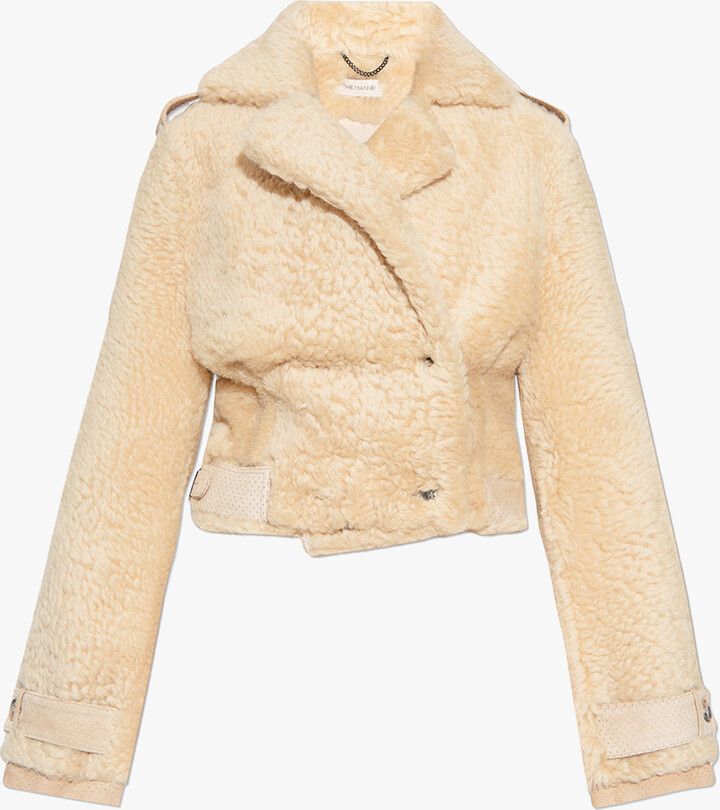 The Mannei ‘Petra’ Short Shearling Jacket - Beige - ShopStyle