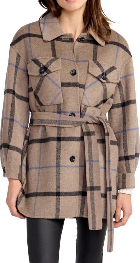 Belle & Bloom Back Together Belted Wool Blend Shacket - ShopStyle Coats