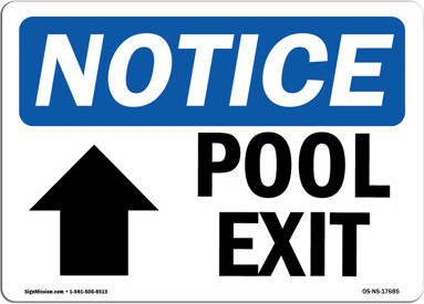 SignMission Pool Exit Sign with Symbol - ShopStyle Home Office