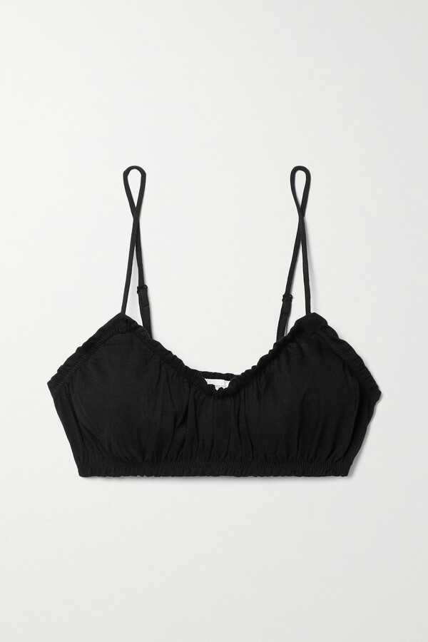 Skin + Net Sustain Keely Ruffled Organic Pima Cotton Soft-cup Bra ...