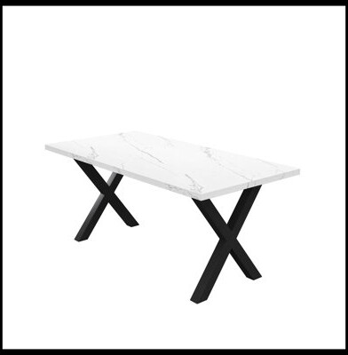 Mercer41 70.87"Modern Square Dining Table with Printed Table Top+X ...