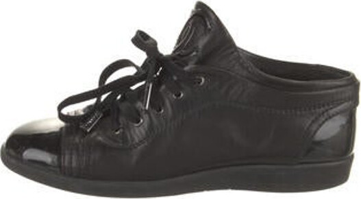 Chanel Interlocking CC Logo Leather Sneakers - ShopStyle