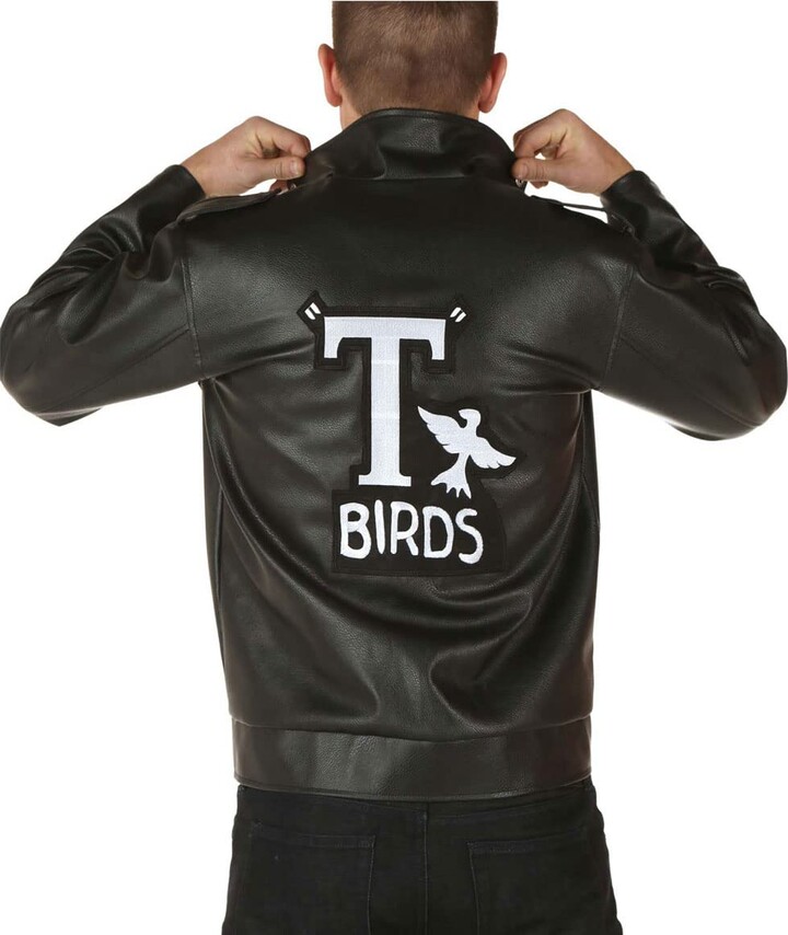 JacketOutfit T-Birds Patch John Travolta Grease Danny Zuko Leather Jacket (5X-Large) - ShopStyle