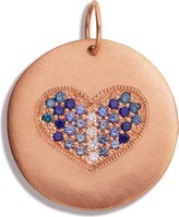 JULEZ BRYANT Blue Ombre Sapphire Heart Rose Gold Medallion Charm ...