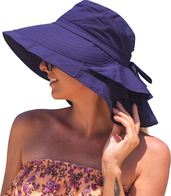 Comhats Ladies Sun Hats for Women Summer UPF 50 Sunhats Wide Brim ...
