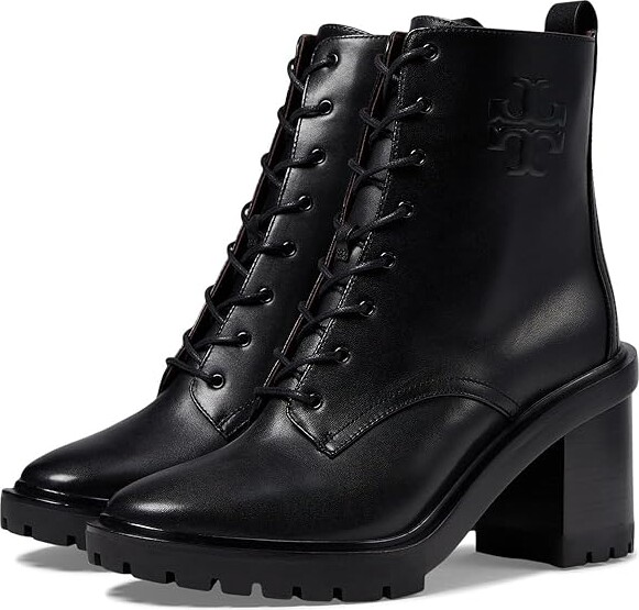 Tory Burch 95 mm Double T Lug Boot (Perfect Black) Women's Boots ...