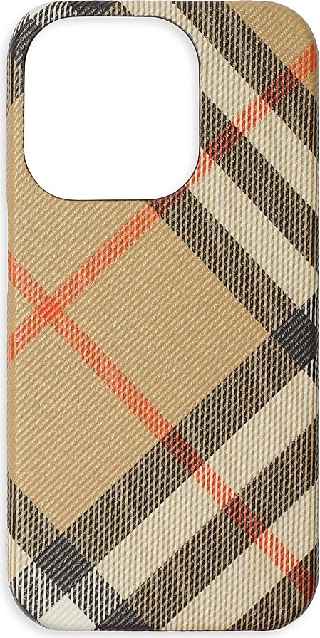 Burberry Men's Magnetic Check Phone Case (iPhone 15 Pro) - Sand ...