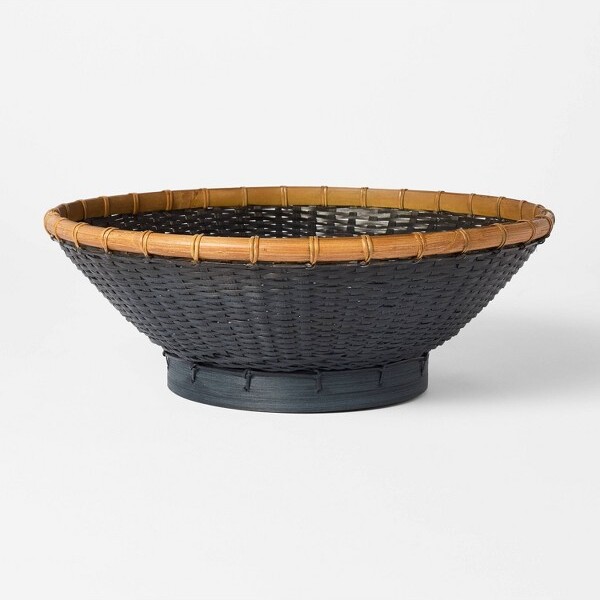 Threshold designed w/Studio McGee Round Bamboo Decorative Woven Bowl ...