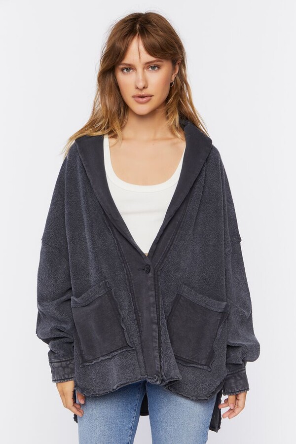 Forever 21 French Terry High-Low Jacket - ShopStyle