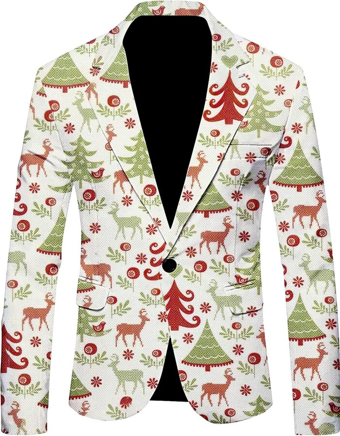Generisch Christmas Jacket Men's Funny Prints Jacket Christmas Men's ...