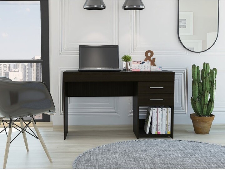 IGEMAN Home Office Computer Desk, Writing Desk with 2-Drawers 1-Lower ...