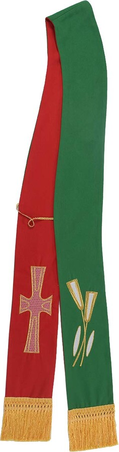 BLESSUME Church Cleric IHS Reversible Stole Alpha Omega Deacon Stole ...