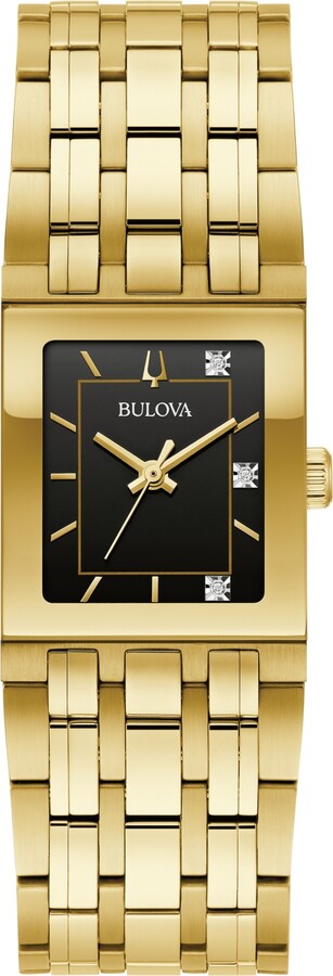 Bulova Women's Marc Anthony Modern Quadra Diamond Accent Gold-Tone ...