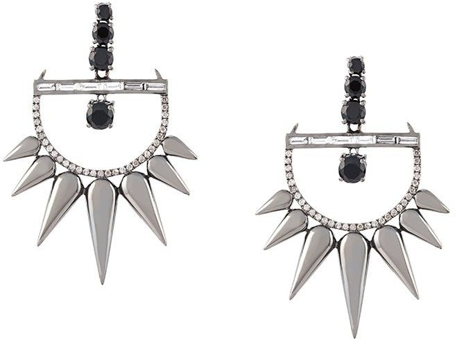 Elise Dray 18kt Gold And Diamond Drop Spiked Earrings - ShopStyle