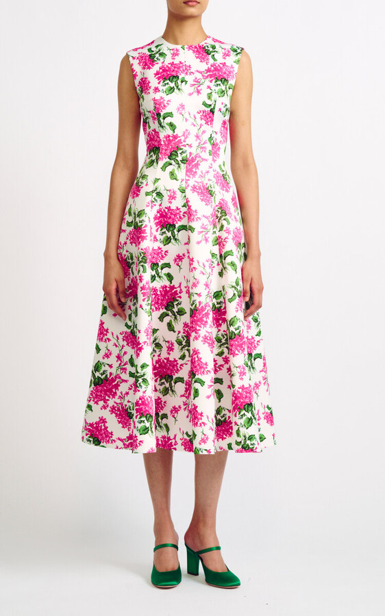 Emilia Wickstead Mara Floral Midi Dress - ShopStyle