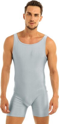 ranrann Men's One Piece Sleeveless Wrestling Singlet Boxer Briefs ...