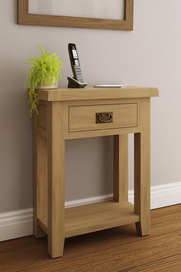 FWStyle Solid Natural Oak Telephone Table Ready Assembled - ShopStyle