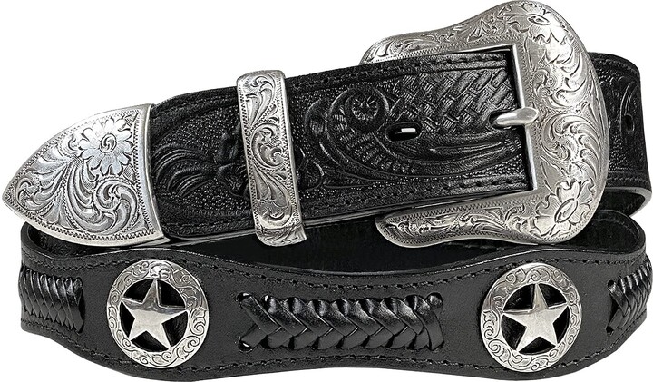 Belts.com Men's Western Ranger Star Badge Concho Braided Genuine ...