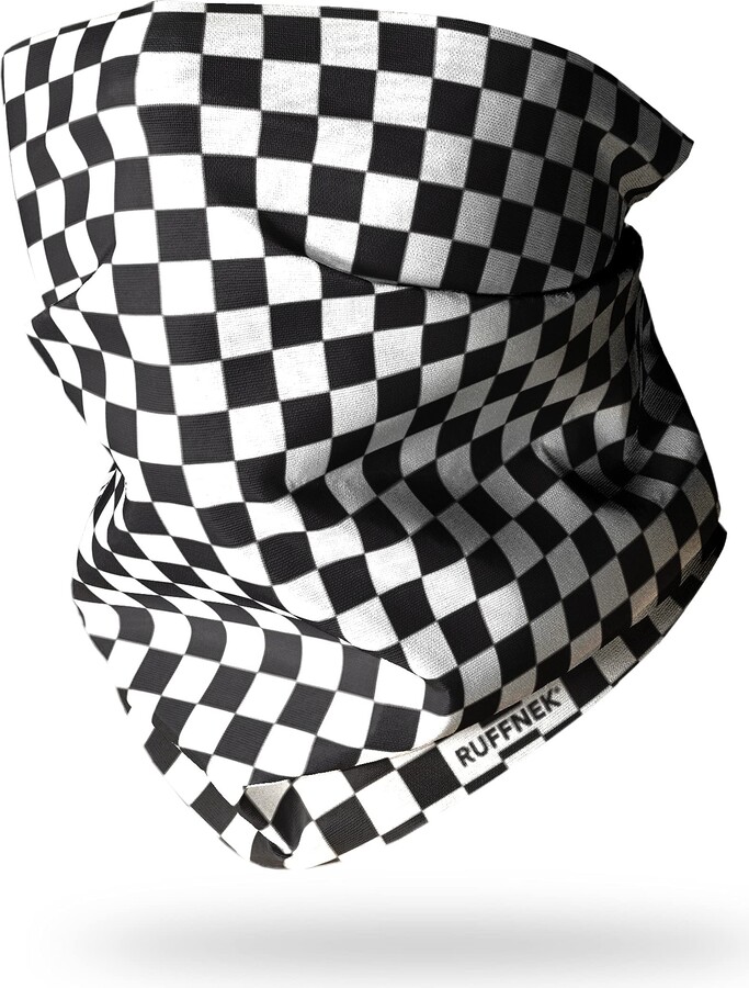Ruffnek CHEQUERBOARD Neck Gaiter - Black & White Multifunctional ...