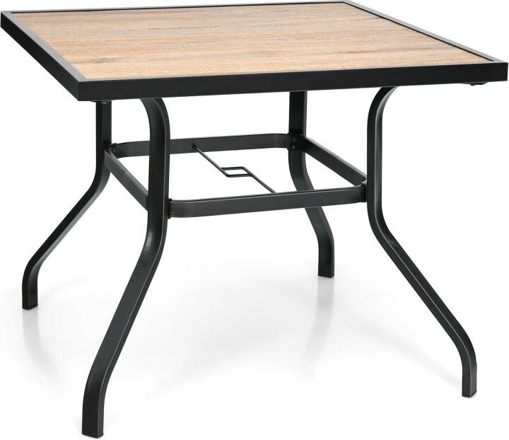 Slickblue Patio Metal Square Dining Table for Garden and Poolside ...