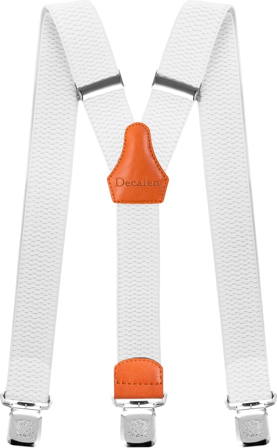 Decalen Mens Braces with Very Strong Clips Heavy Duty Suspenders One ...
