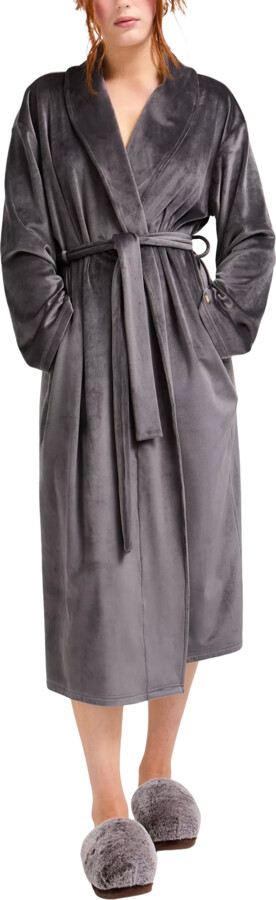 Pretty You London Velour Longline Dressing Gown - ShopStyle Robes