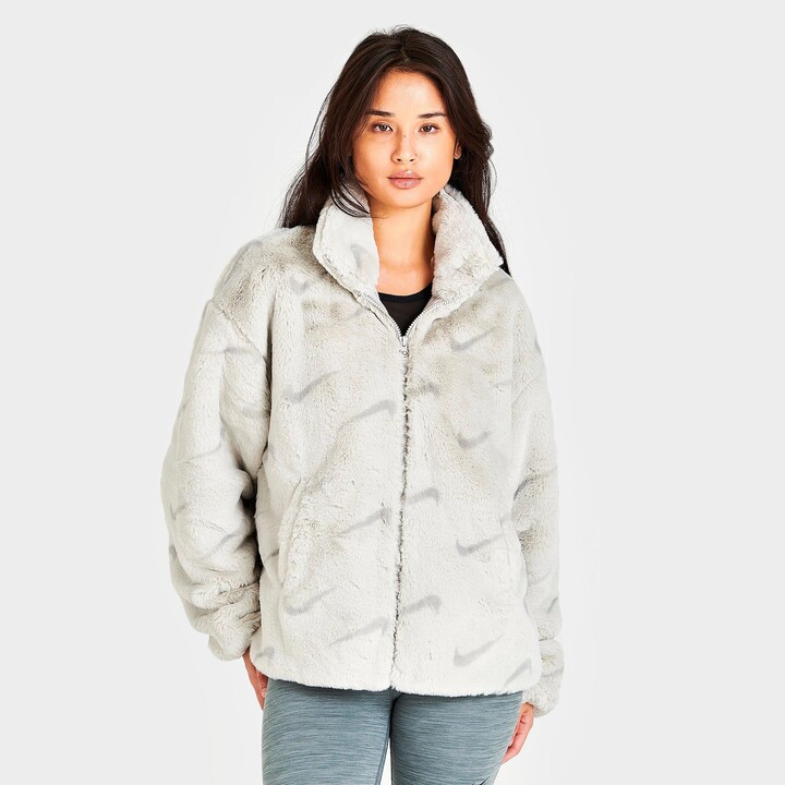 Nike Womens Sportswear Plush Fur All-over Print Jacket - ShopStyle