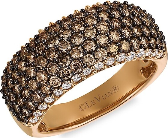 LeVian 14K Strawberry Gold, Chocolate Diamond and Vanilla Diamond Ring ...