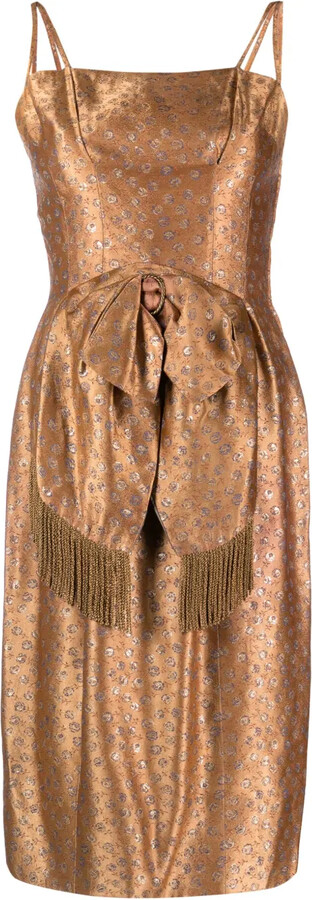 A.N.G.E.L.O. Vintage Cult 1950s Patterned-Jacquard Silk Dress - ShopStyle