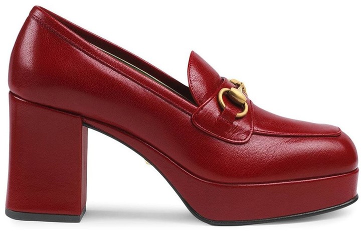 Gucci Leather platform loafer with Horsebit - ShopStyle