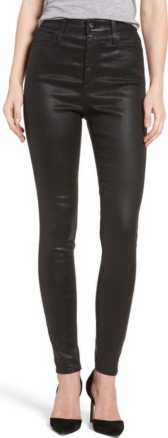 AG Jeans The Mila Super High Waist Skinny Faux Leather Pants - ShopStyle