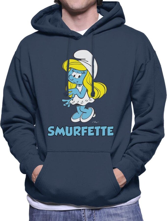 All+Every The Smurfs Smurfette Men's Hooded Sweatshirt Navy Blue ...