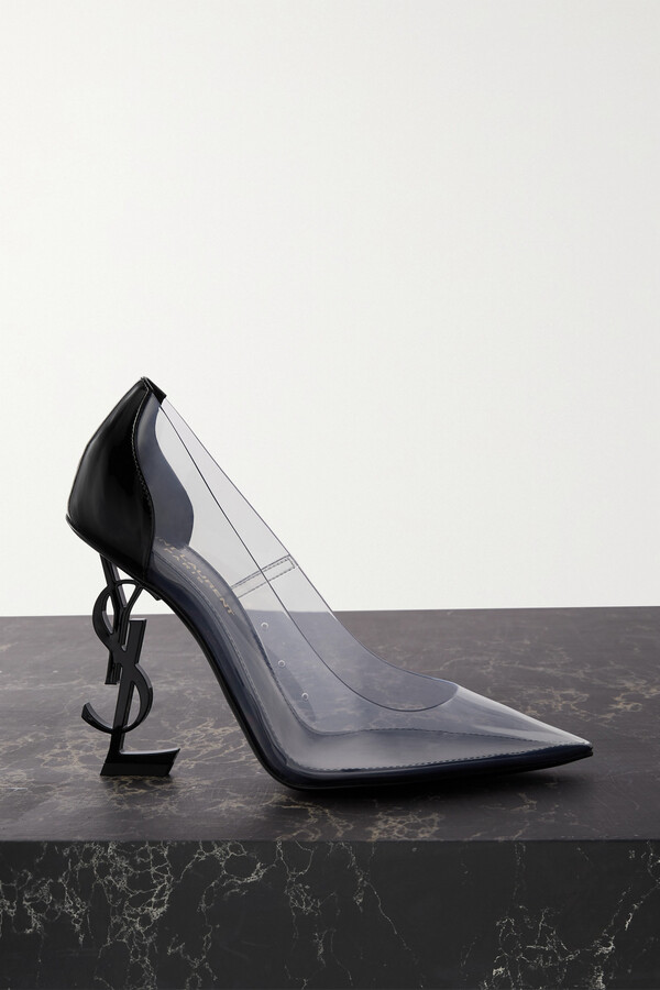 Saint Laurent Opyum Patent-leather And Pvc Pumps - Black - ShopStyle