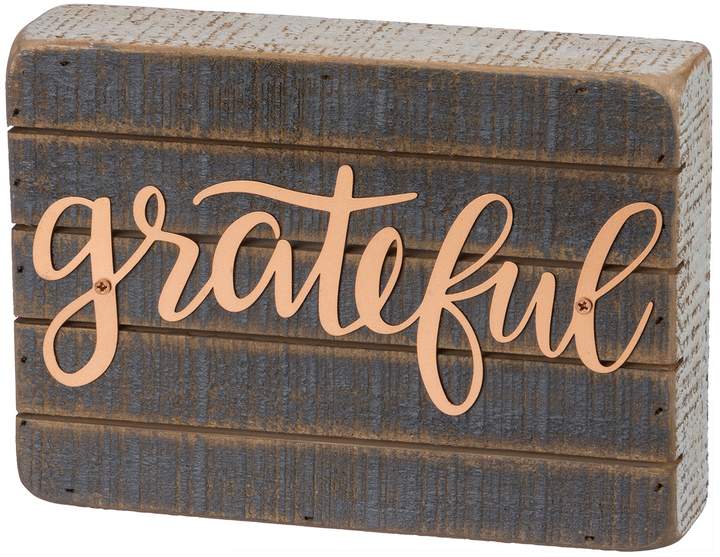 Farmhouse "Grateful" Box Sign Art Wall Decor - ShopStyle Home & Living