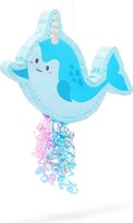 Blue Panda Pull String Narwhal Pinata for Kids Birthday Party Supplies ...