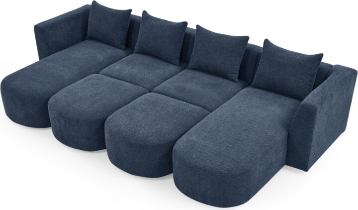 Simplie Fun Modular U-Shaped Sofa Set with Ottomans - ShopStyle