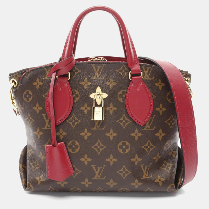 Louis Vuitton Lie de Vin Monogram Canvas Flower Zipped Tote 2-Way Shoulder Bag PM - ShopStyle