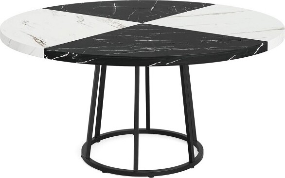 Tribesigns 47-inch Round Dining Table, Black and White - ShopStyle