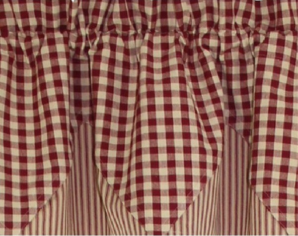 Home Collections by Raghu Heritage House Check Red Point Valance, 72x15 ...