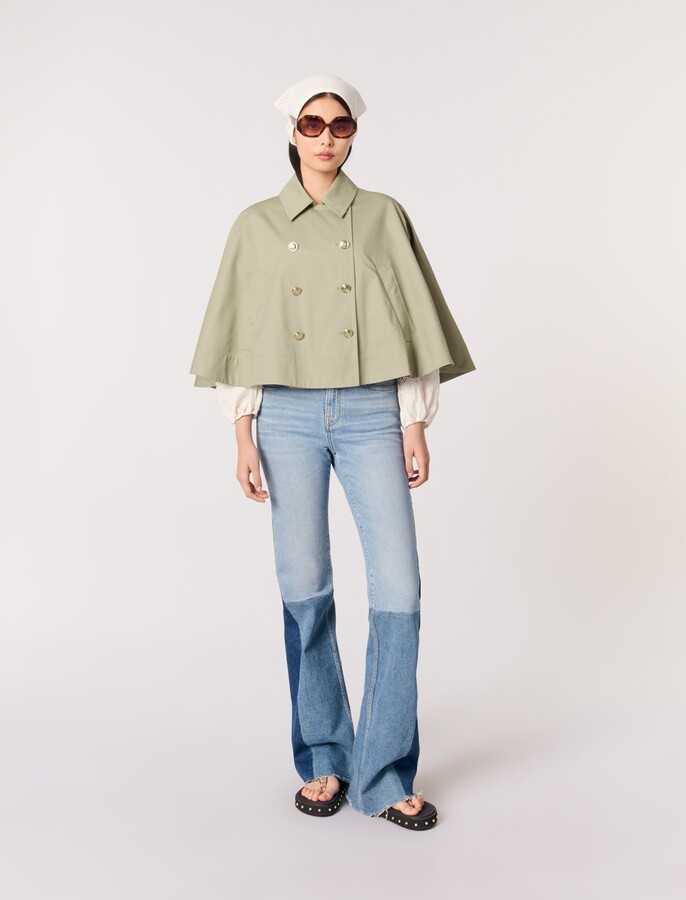 Maje Short cape-effect trench coat - ShopStyle Capes