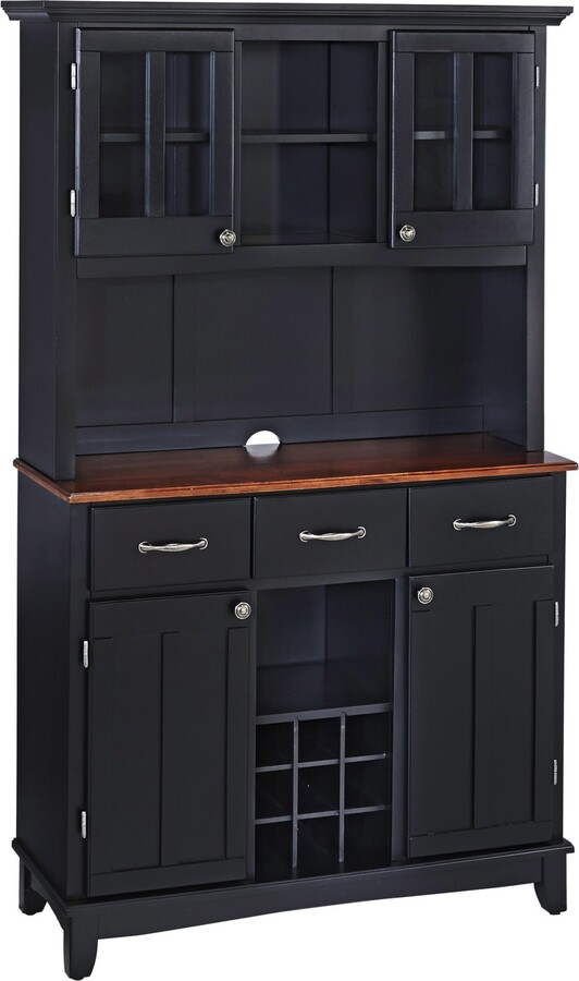 Home Styles Homestyles Buffet Of Buffets Black Wood Buffet with Hutch ...
