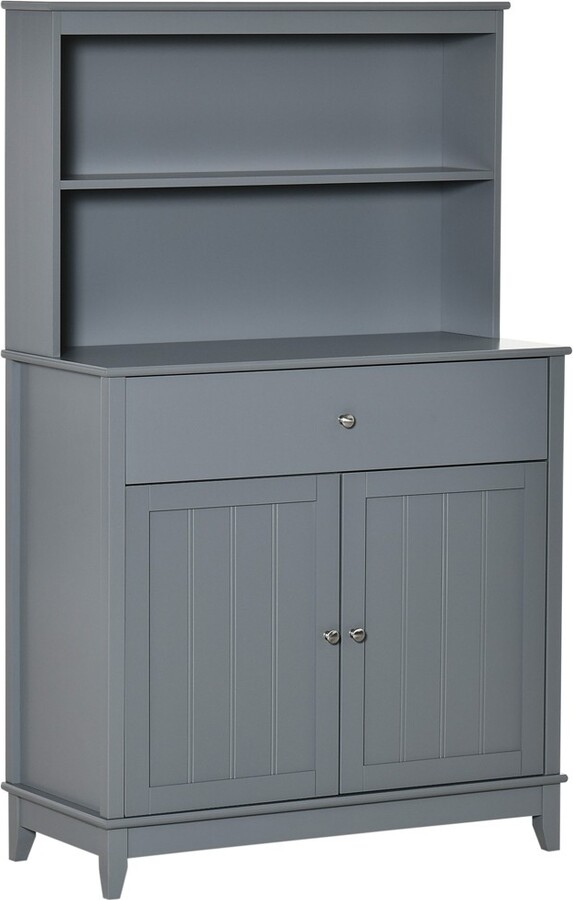 HOMCOM Modern 58" Kitchen Buffet with Hutch, Microwave Cabinet with ...