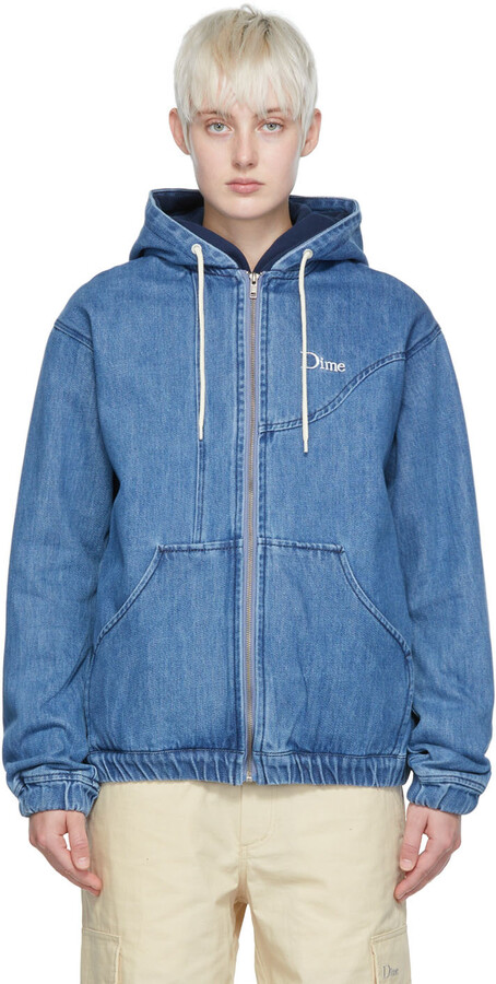 Dime Blue Denim Bomber Jacket - ShopStyle
