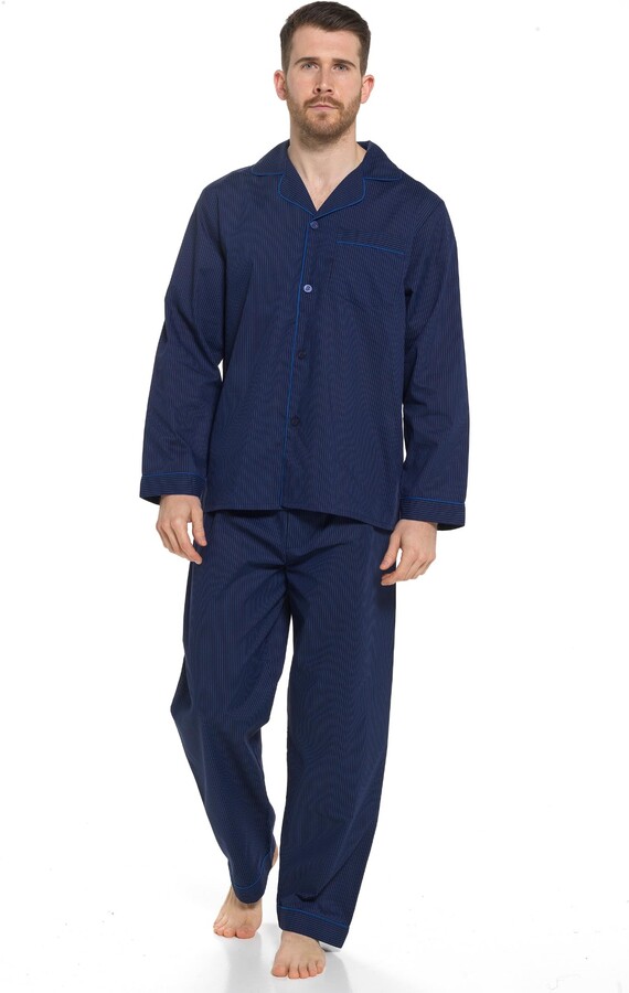 Lora Dora Strong Souls Mens Traditional Pyjamas Navy Stripe Small ...
