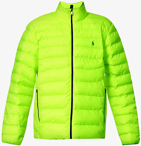 Polo Ralph Lauren Polo Ralph auren Mens Safety Yellow Terra Packable ogo-embroidered Padded ...